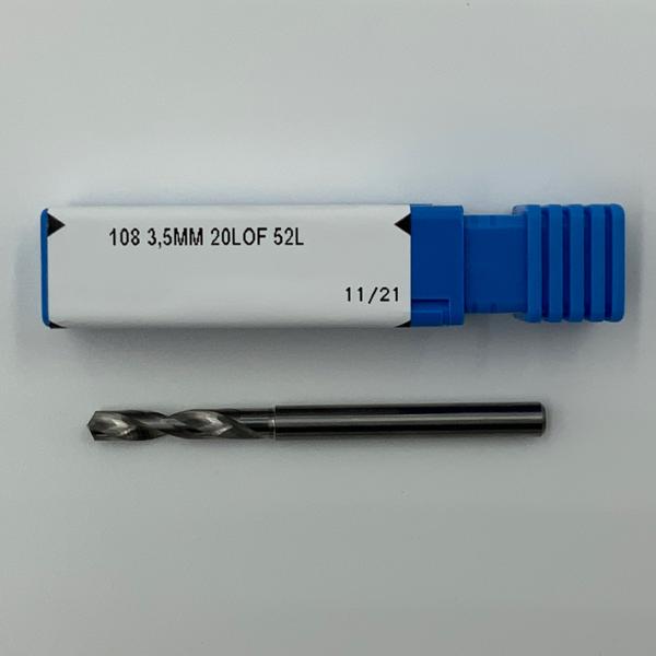Solid Carbide 2 Flute Drill .1378 (3.5mm) Cutting Dia X .63 Flute ...